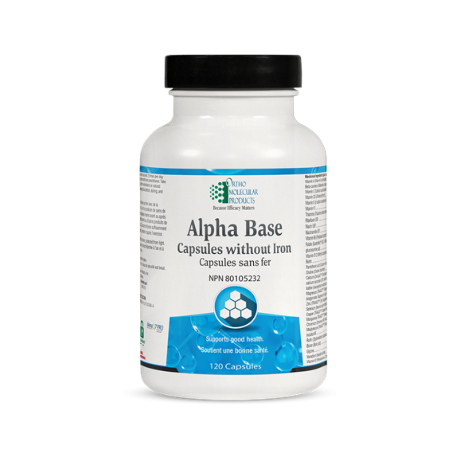 Ortho Molecular Products Alpha Base without Iron Nutritional Support ...